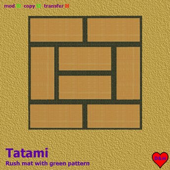 Second Life Marketplace - Tatami - Rush mat with green pattern